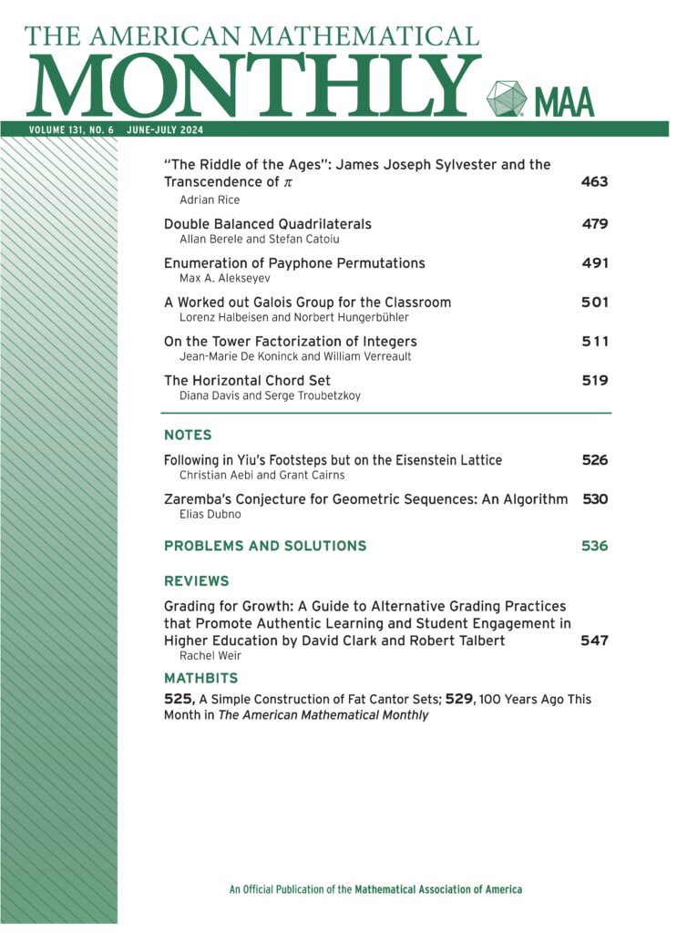 The American Mathematical Monthly – Mathematical Association of America