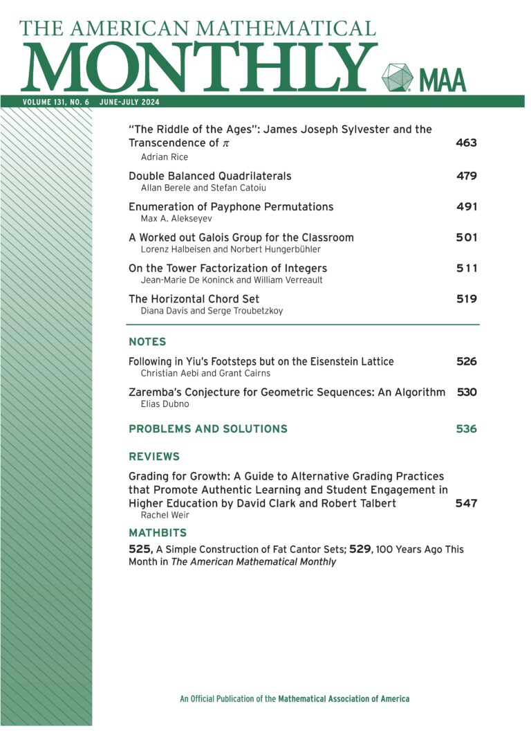 The American Mathematical Monthly – Mathematical Association of America